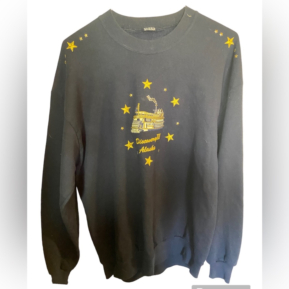 Vintage Discovery Alaska Cruise Navy Blue Sweat Shirt… - Gem